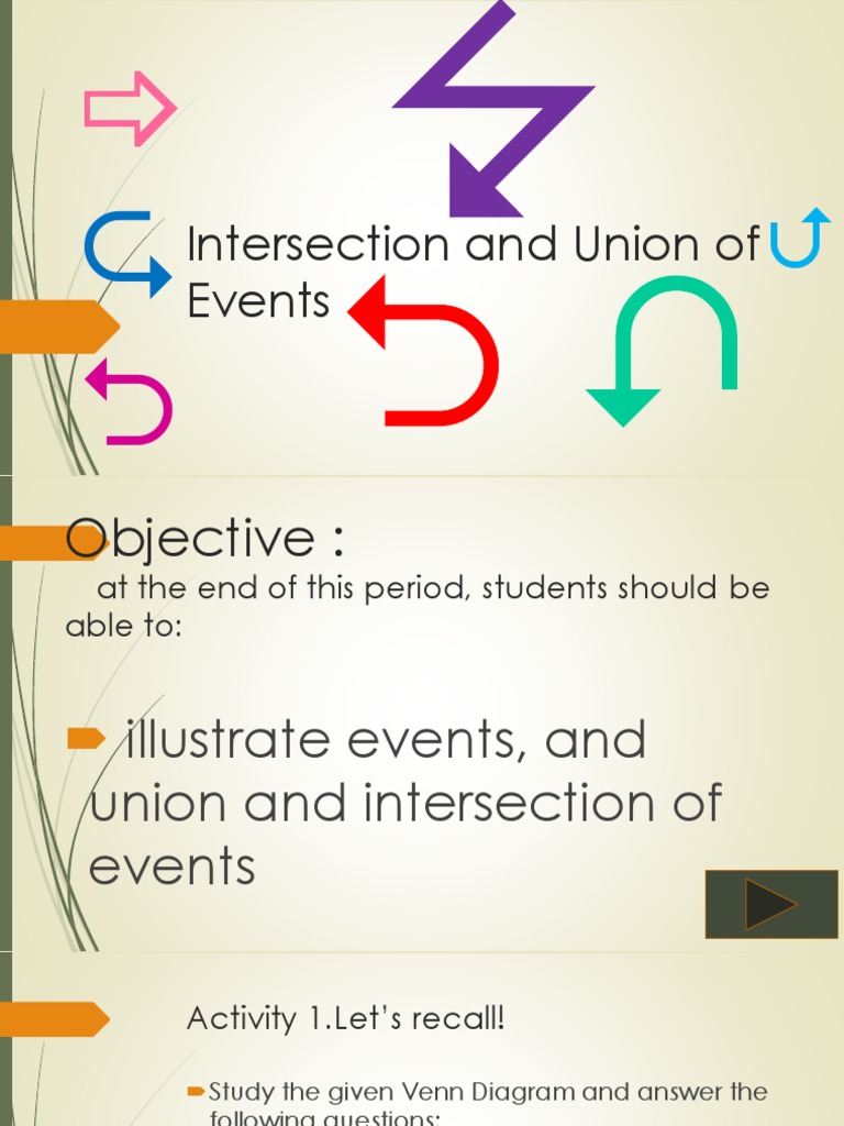 Intersection and Union of Events | Download Free PDF | Teaching ...
