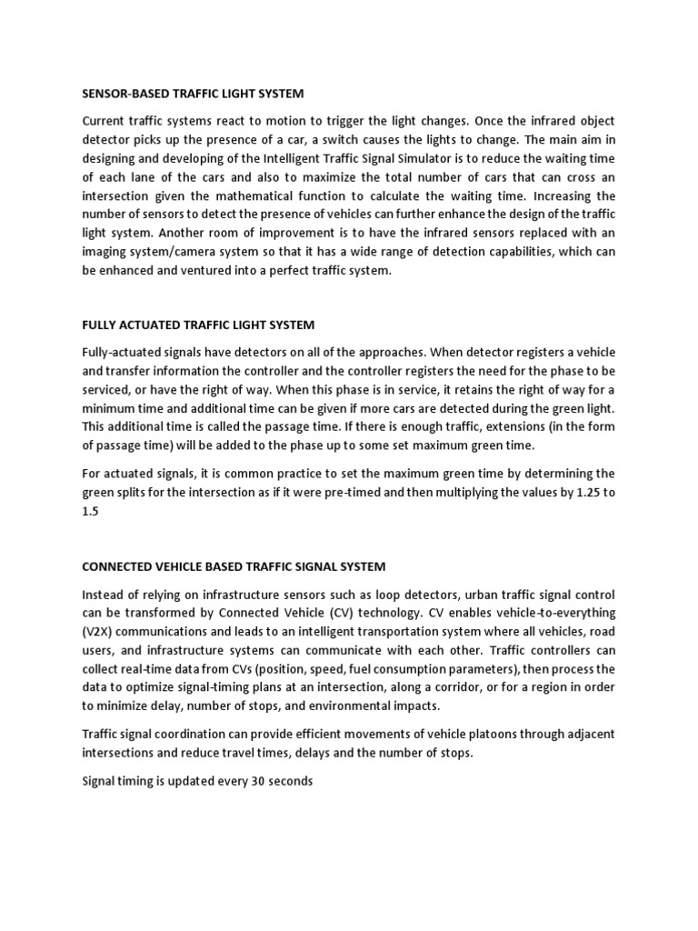 Sensor-Based Traffic Light System | PDF | Traffic | Traffic Light
