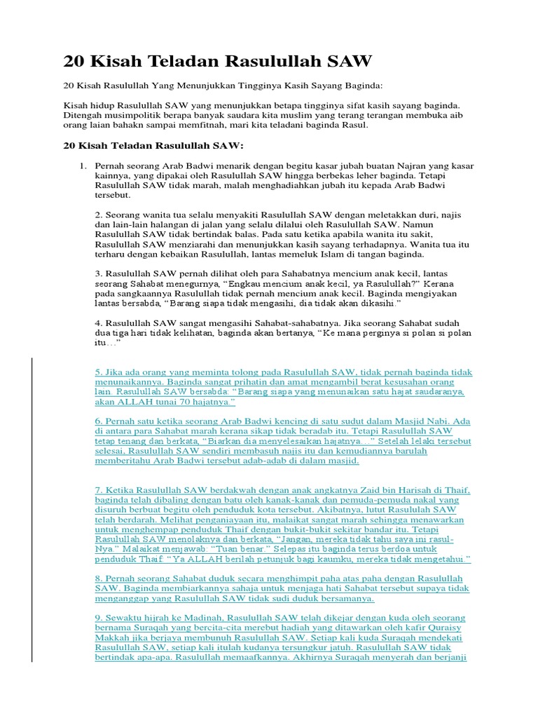 Kisah Teladan Rasulullah SAW | PDF