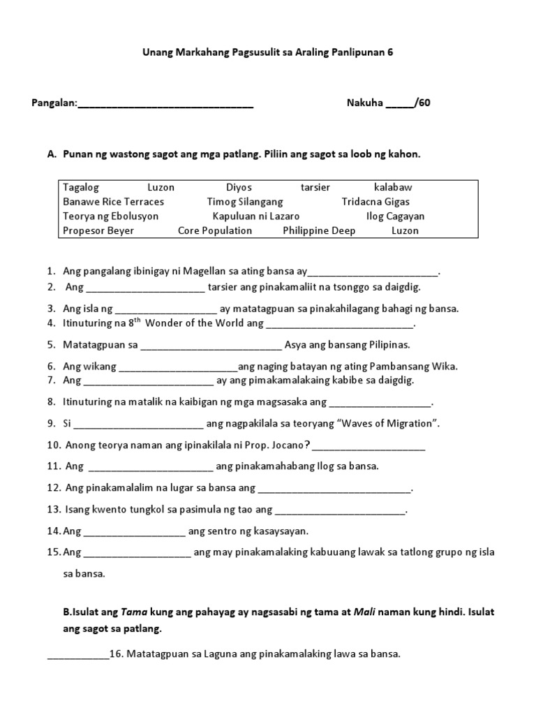 Araling Panlipunan 6 | PDF