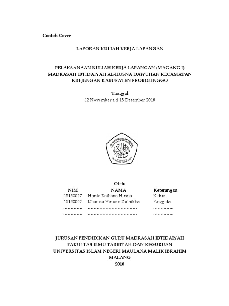 Contoh Format Laporan | PDF