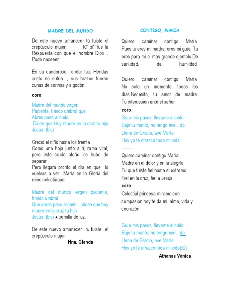 Cantos A Maria | PDF | María, madre de Jesús | Cristo (título)