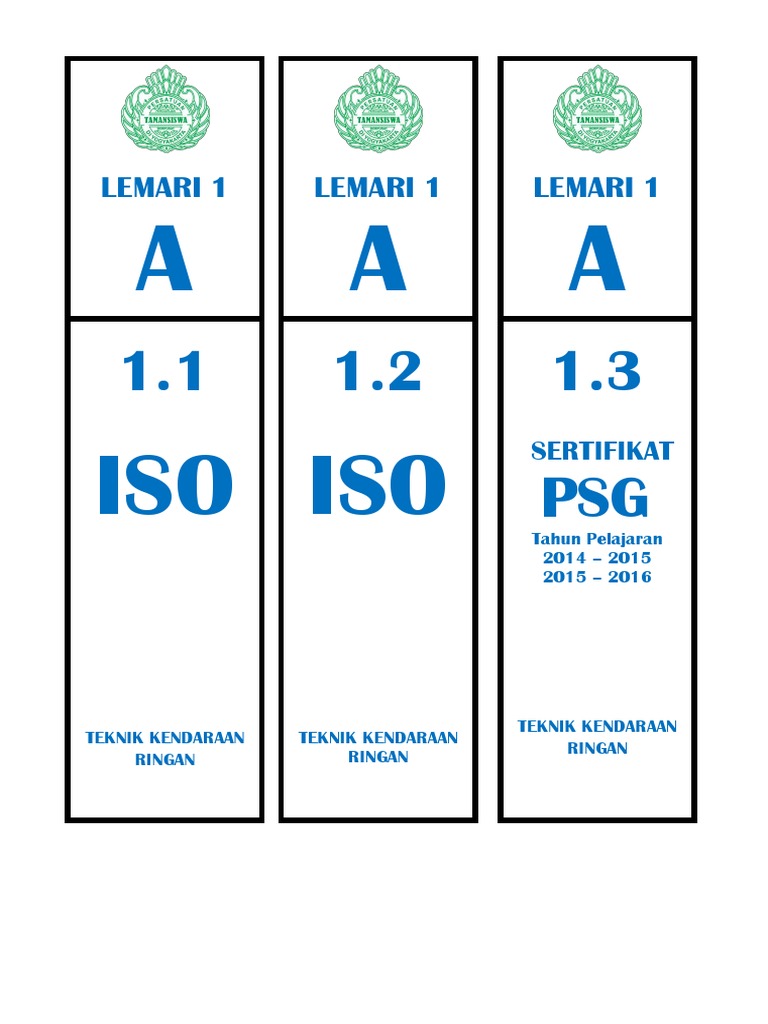 Label Lemari ISO | PDF