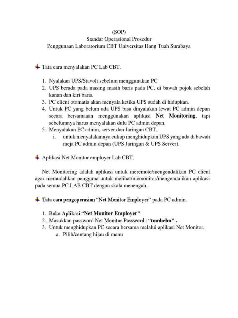 Sop Lab CBT | PDF