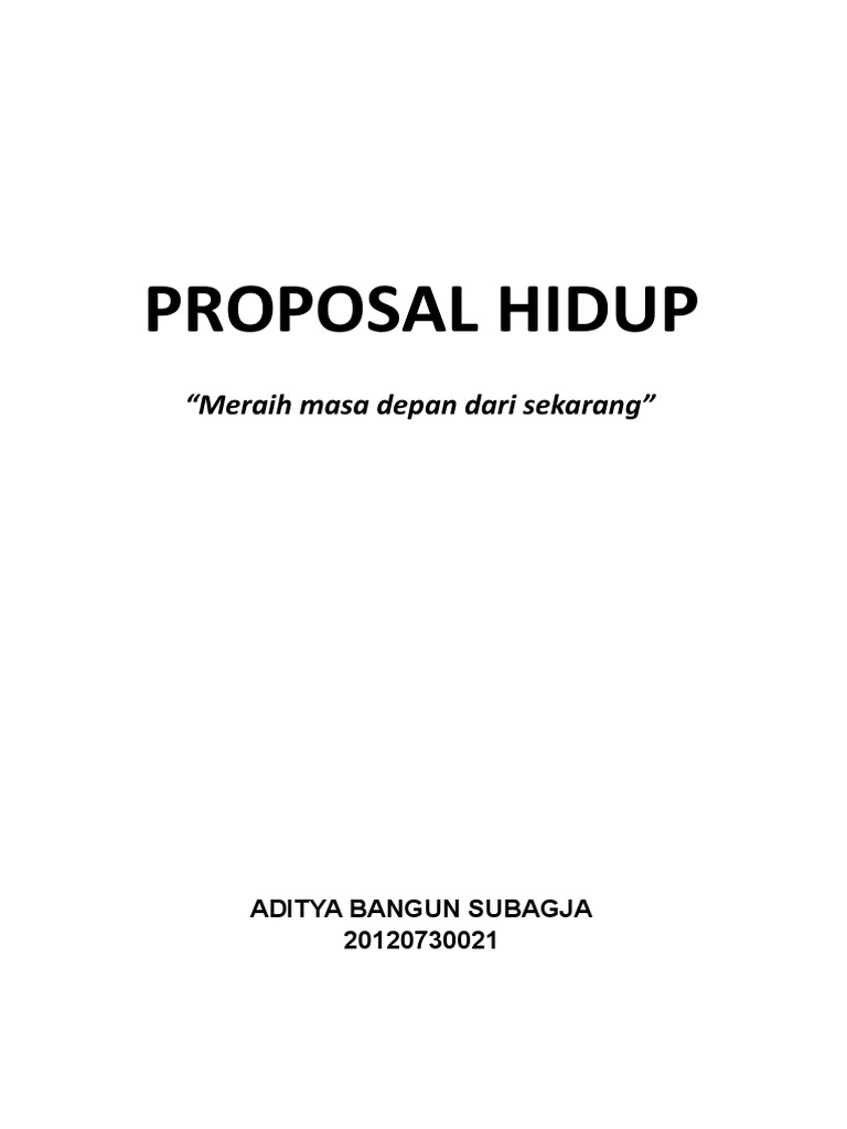 Proposal Hidup Aditya Bangun Subagja | PDF