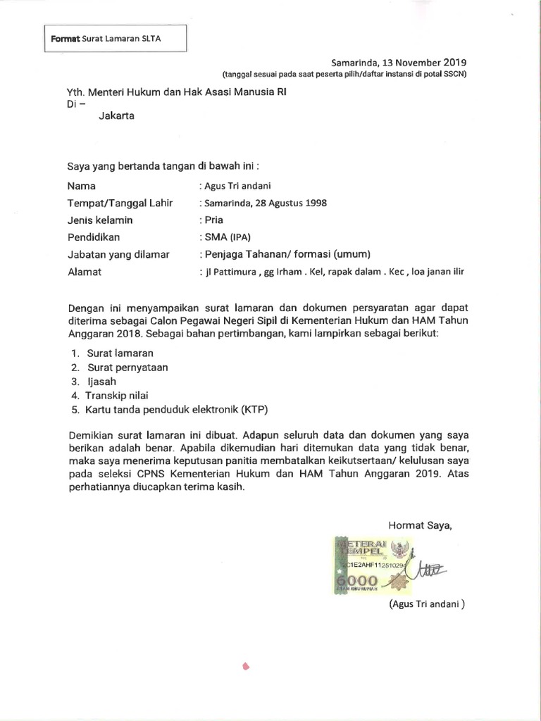 Surat Lamaran PDF | PDF