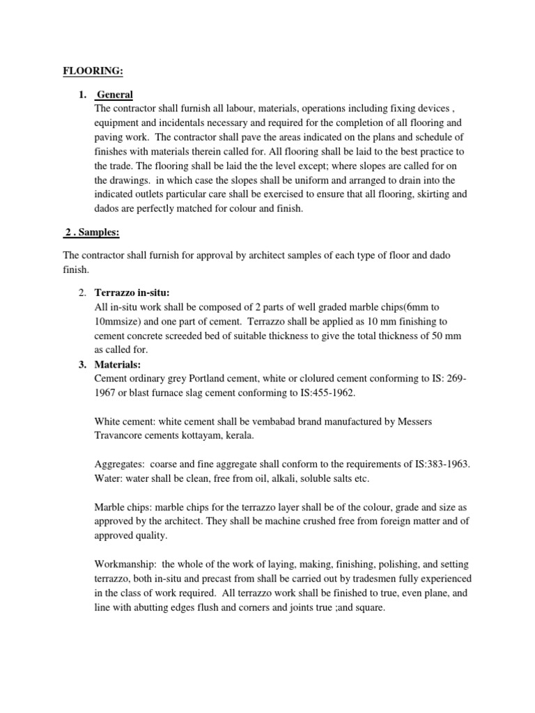 Flooring Specifications: A Comprehensive Guide to Terrazzo, Granolithic ...