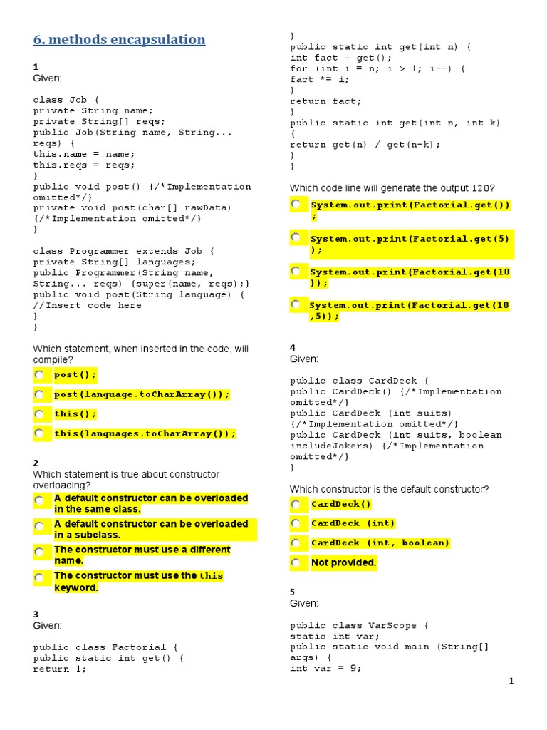 Prestest 2 Pdf Method Computer Programming Constructor Object Oriented Programming 6230