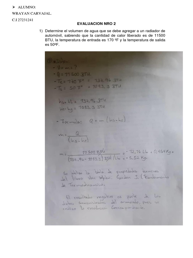 Tarea 2 Termodinamica. | PDF