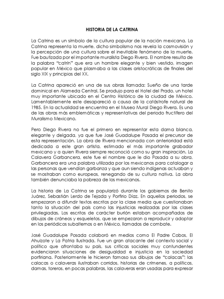 Historia de La Catrina | PDF | Cultura (general)