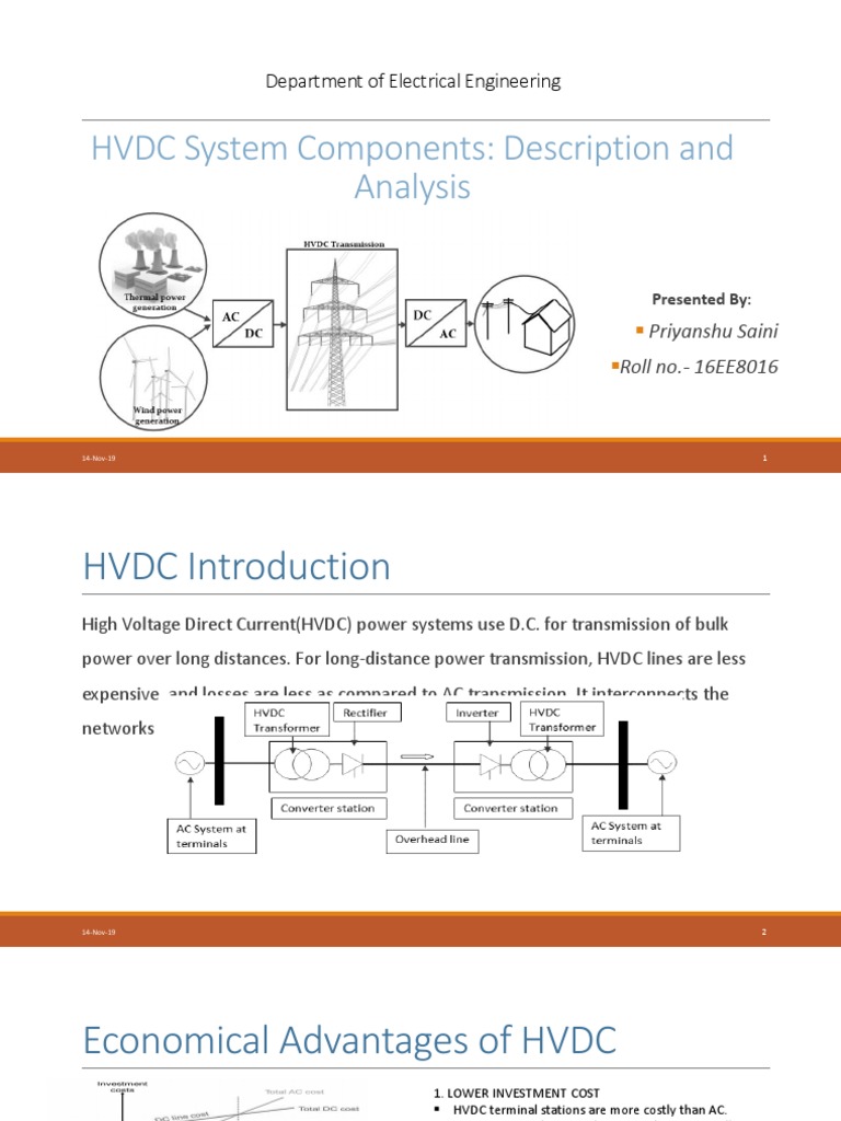 HVDC System Components: Description and Analysis: Department of ...