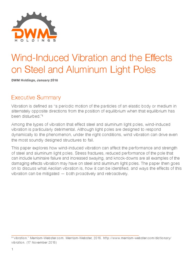 Wind Induced Vibration WhitePaper Final | Download Free PDF | Wound | Frequency