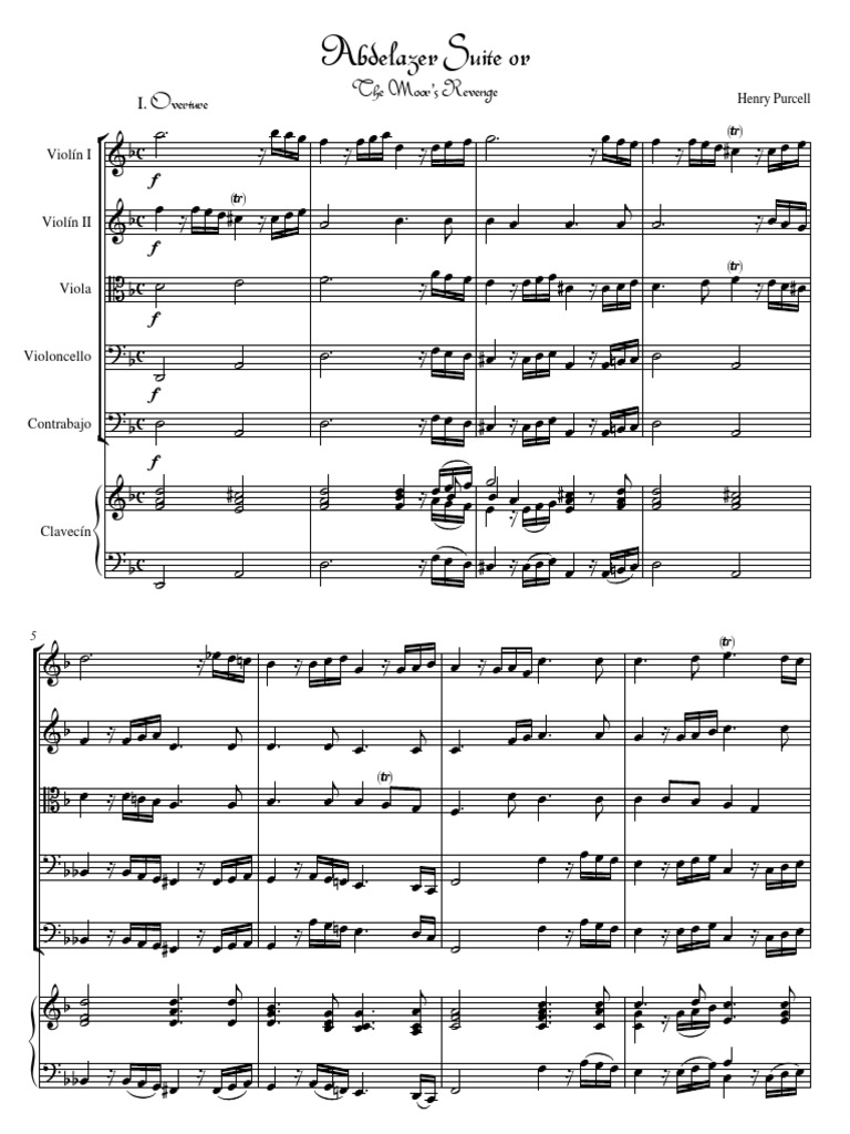 ABDELAZER Suite, Henry Purcell - Score | PDF