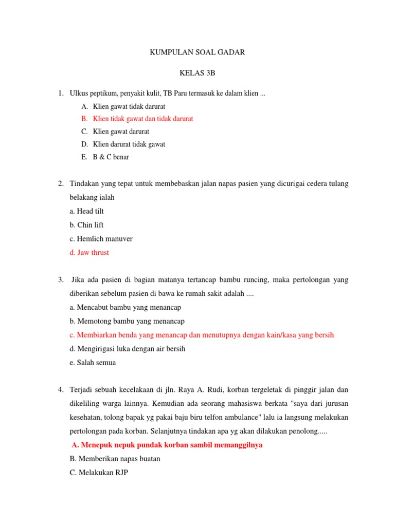 Soal UTS Gadar | PDF