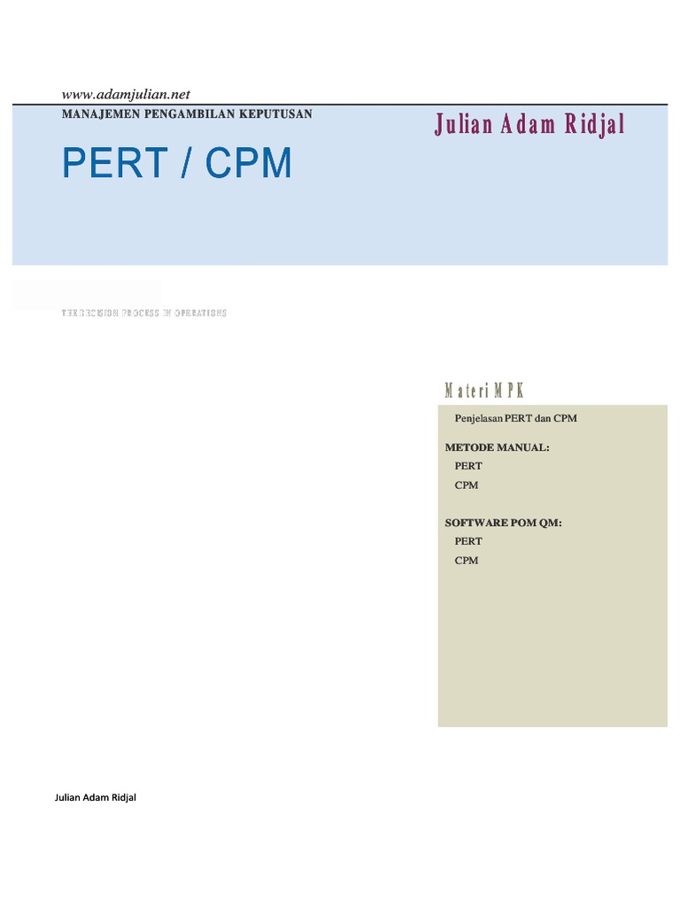 Upload 5 Contoh Soal Pert CPM 1 | PDF