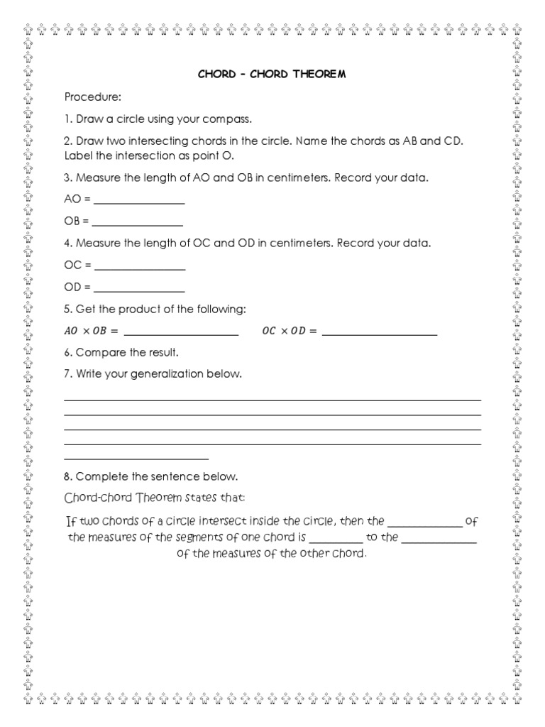 Chord - Chord Theorem | PDF | Trigonometric Functions | Tangent