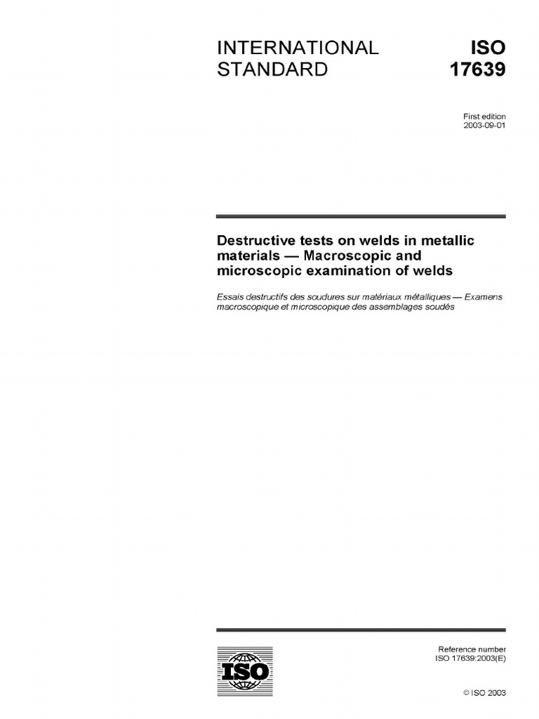 Iso 17639 2003 PDF | PDF