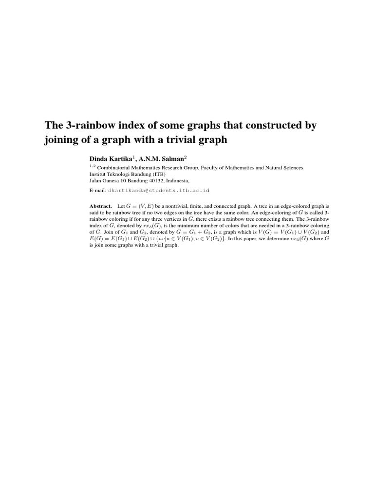 The 3-Rainbow Index of Some Graphs That Constructed by Joining of A ...