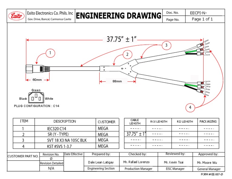 Engineering Drawing: Exito Electronics Co. Phils. Inc | PDF