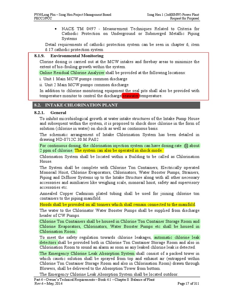 SH1 RFP - P4 OTR - Ch8 Balance of Plant - p17-20 | PDF | Pipe (Fluid Conveyance) | Gases