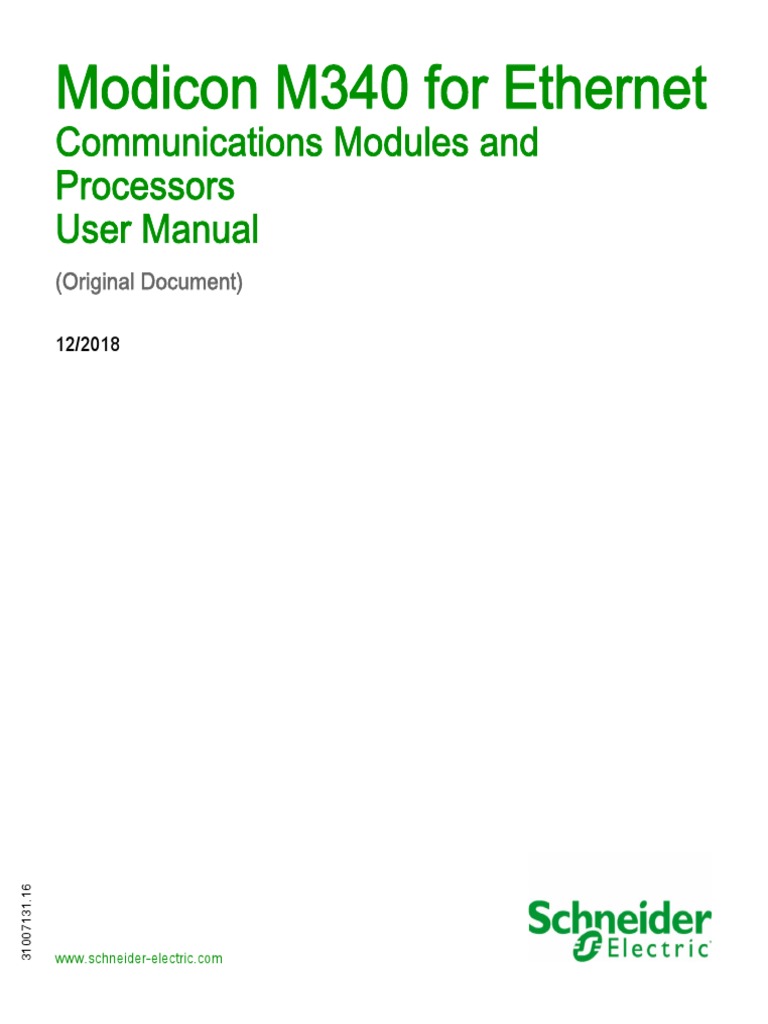 Modicon M340 For Ethernet: Communications Modules and Processors User Manual | PDF | Automation ...