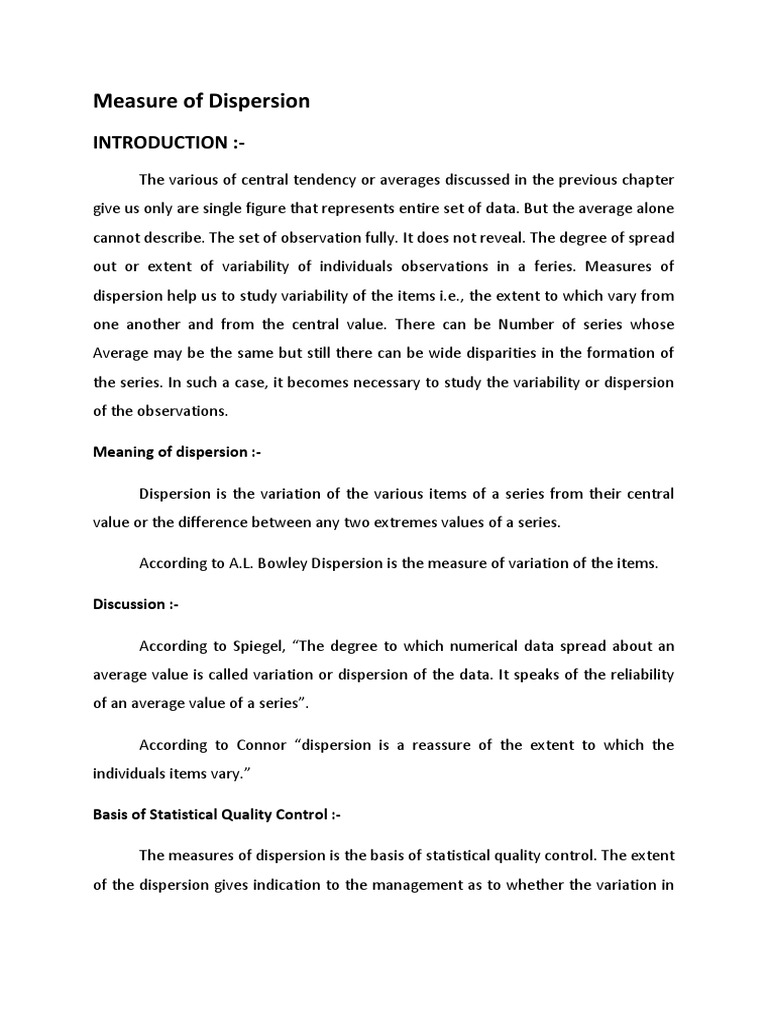 Measure of Dispersion: Calculating Mean Deviation | PDF | Statistical Dispersion | Mean