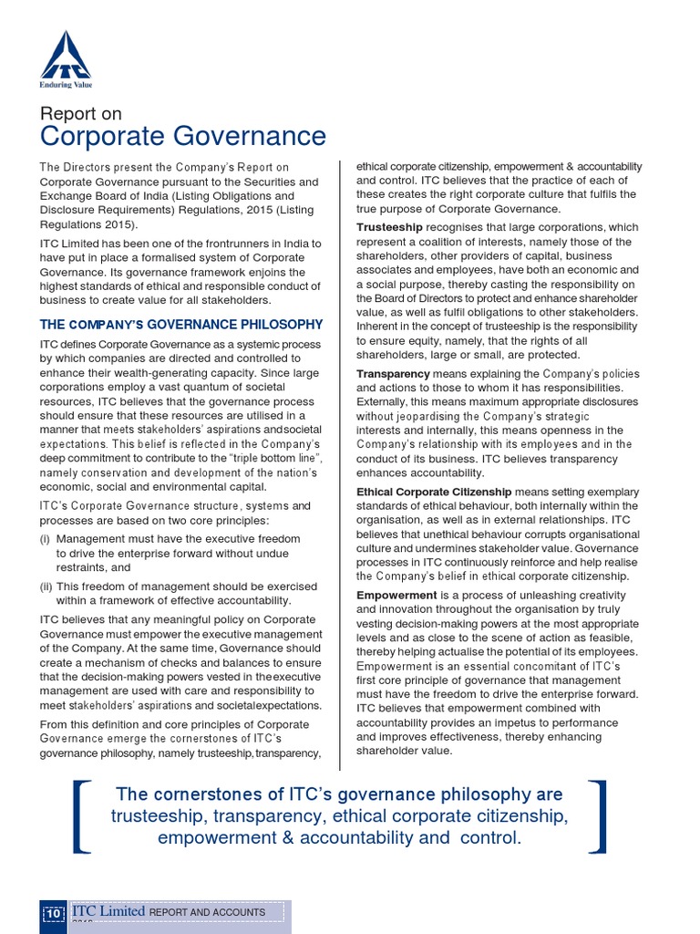 Corporate Governance | PDF | Board Of Directors | Corporate Governance