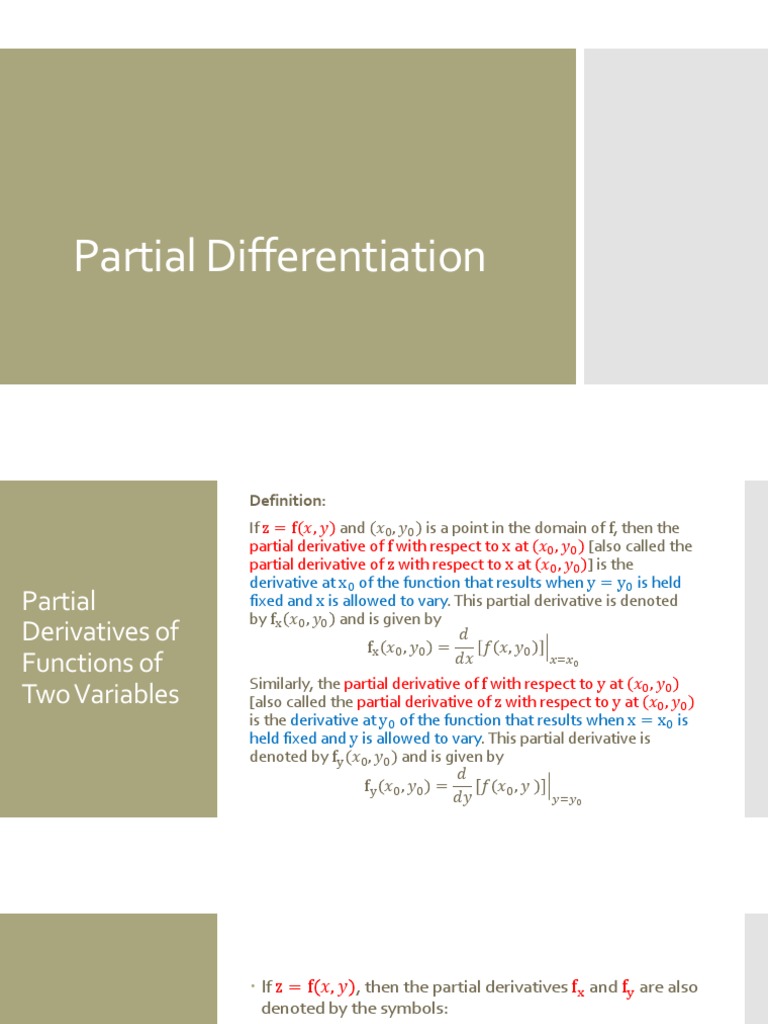 10 - Partial Differentiation | PDF | Derivative | Function (Mathematics)