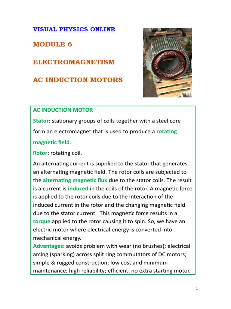Exploring the Operating Principles of AC Induction Motors | PDF ...