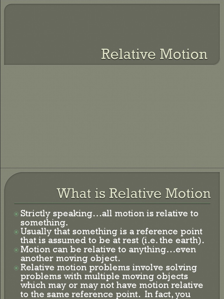 Relative Motion | PDF | Euclidean Vector | Velocity