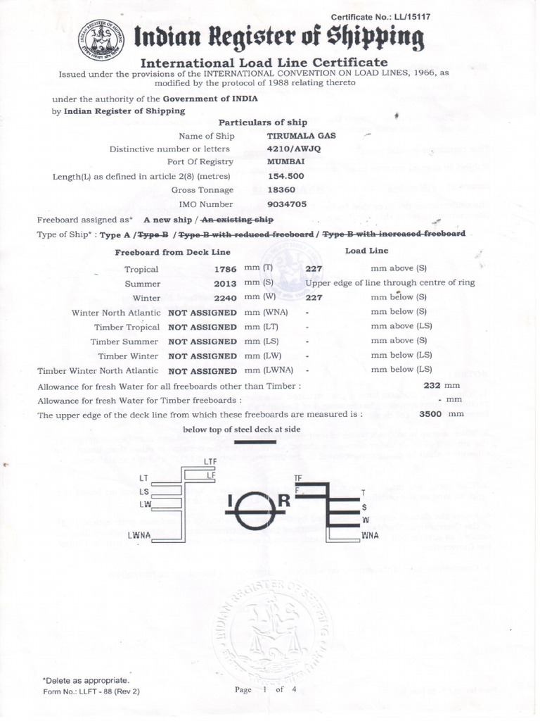 Loadline Certificate2 PDF | PDF