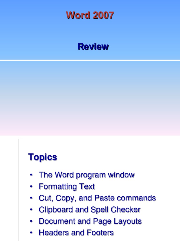 Word 2007 | PDF | Microsoft Word | Typefaces