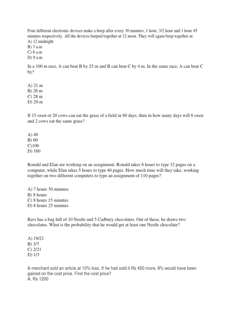 Amcat Practice Questions | PDF