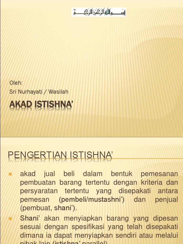 11 Akad Istishna Dan Istishna Paralel ' | PDF
