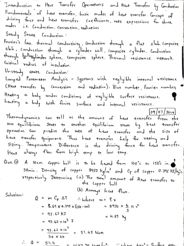 Heat Transfer Operations Notes | PDF
