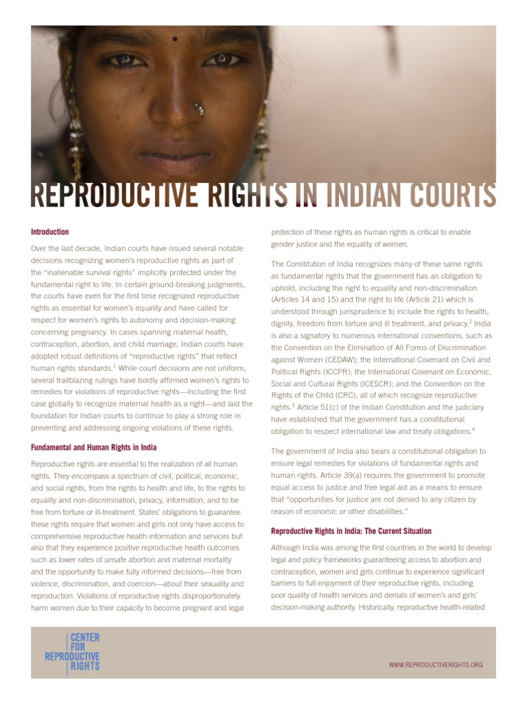 Reproductive Rights in Indian Courts PDF | PDF | Reproductive Rights ...