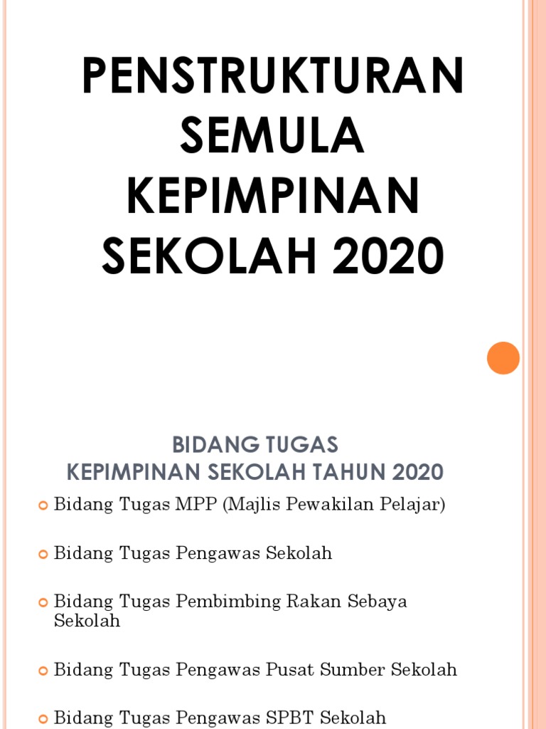 Bidang Tugas Kepimpinan Sekolah 2020 | PDF | Karier & Perkembangan