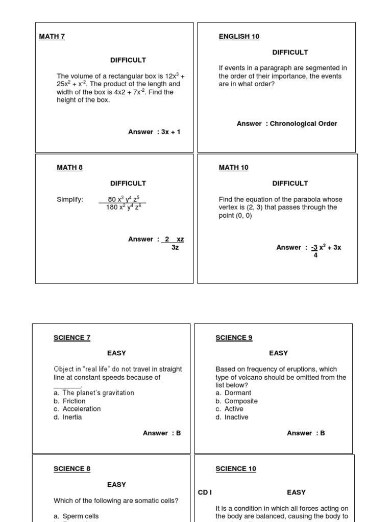 Math 7 English 10 Difficult | Download Free PDF | Gastrointestinal ...