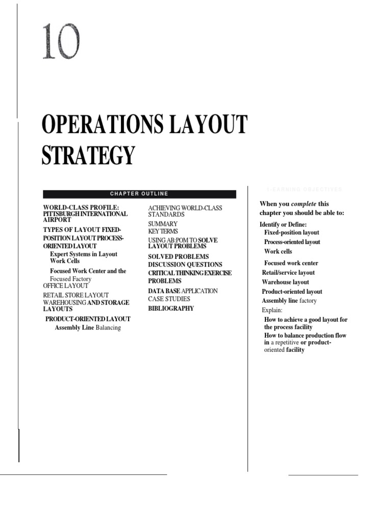 Operations Layout Strategy: Achieving World-Class Standards Key Terms ...