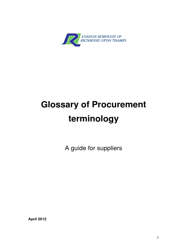 A Guide to Procurement: Understanding Key Terms Through a Glossary of ...
