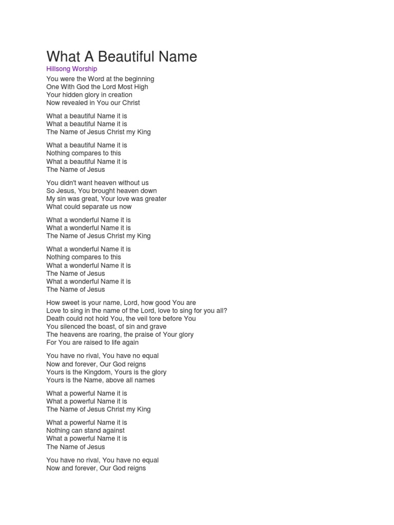 What A Beautiful Name | PDF