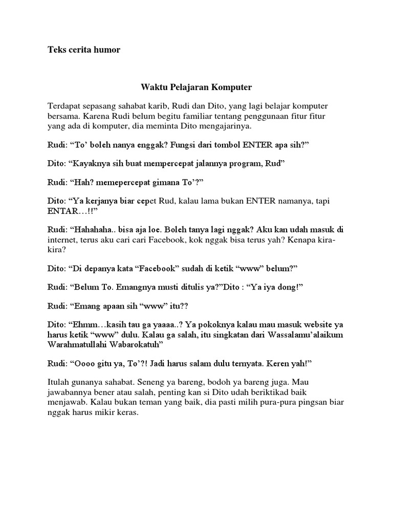 Kumpulan Cerita Humor | PDF