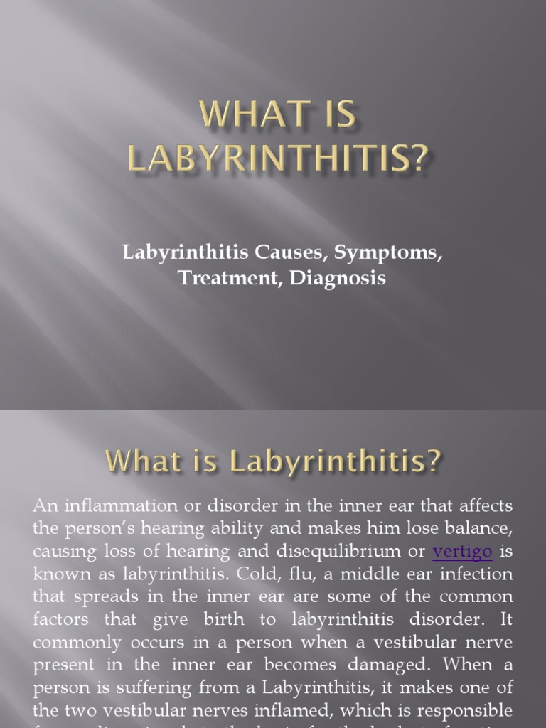 What Is Labyrinthitis | PDF | Vertigo | Neurology