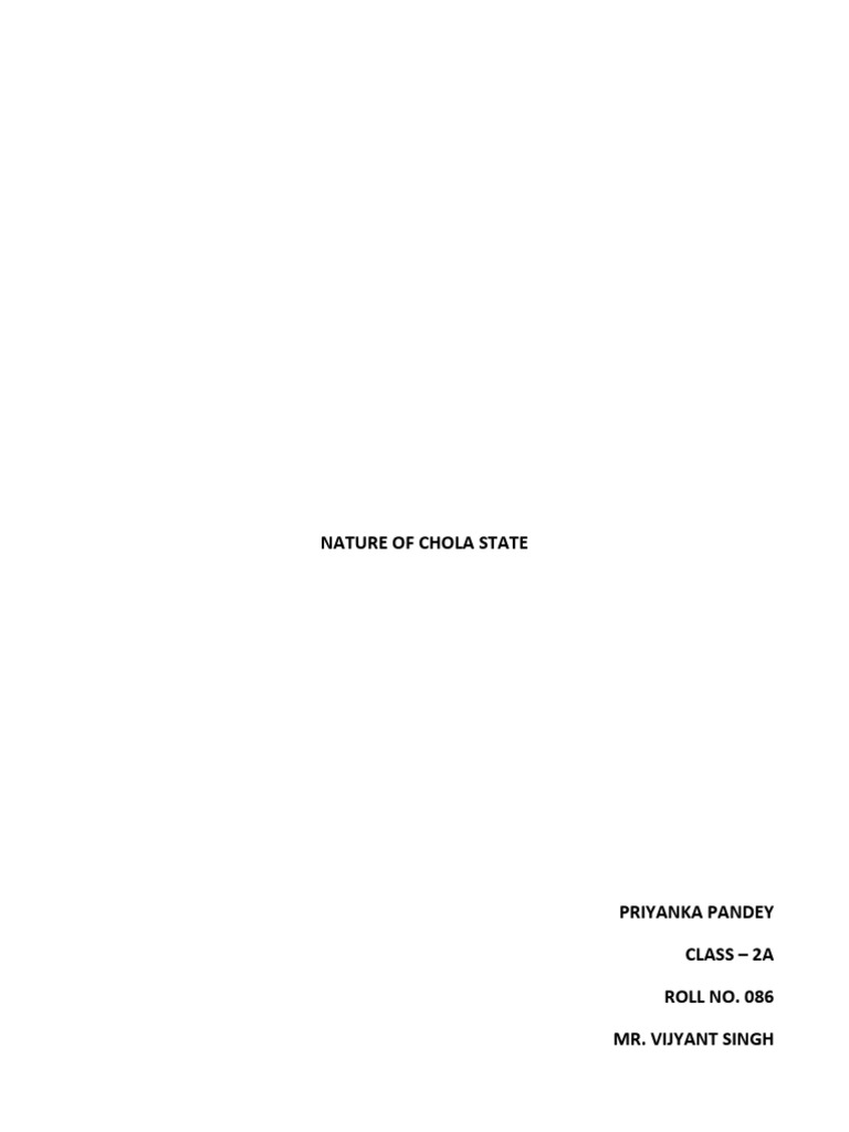 Nature of Chola State - Docx Presentation | PDF | Nation State | State ...