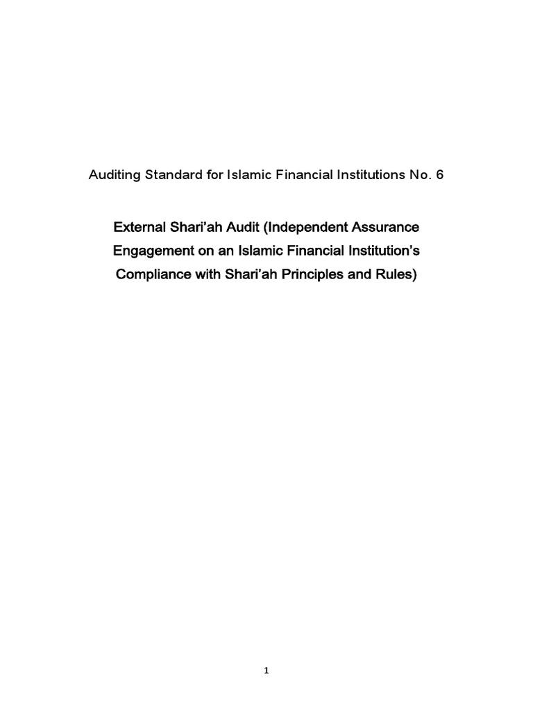 External Shari’ah Audit Standards Guide | PDF | Financial Audit ...