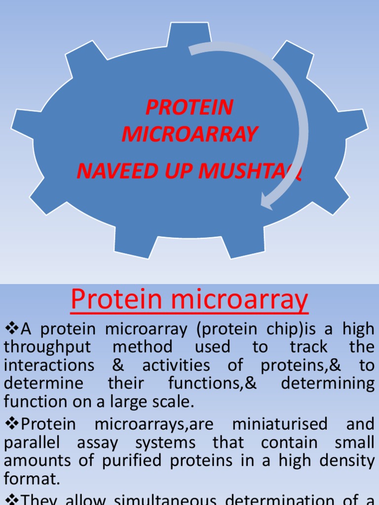 Protein Microarray Naveed Up Mushtaq | PDF | Dna Microarray ...