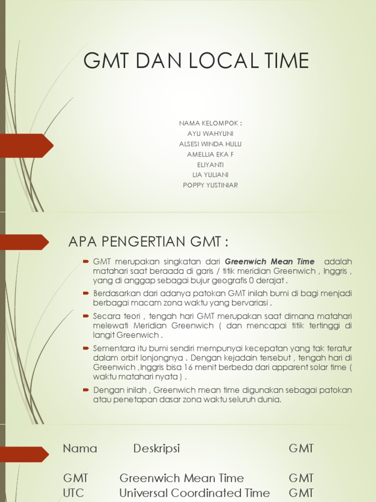 GMT Dan Local Time | PDF