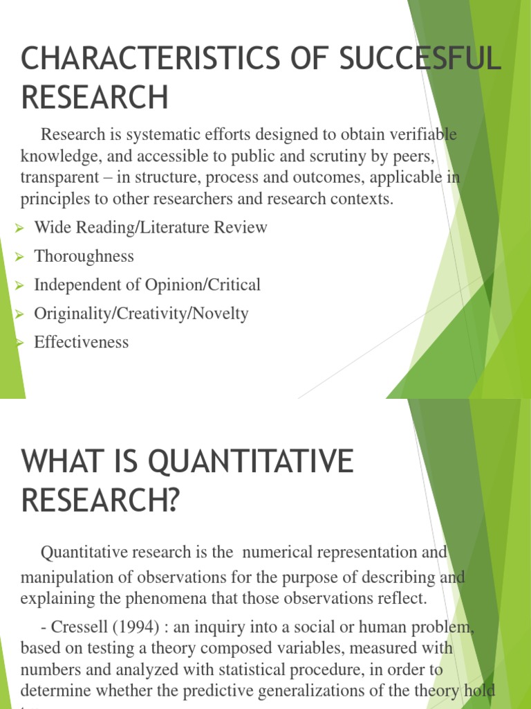 Characteristics of Succesful Research | PDF | Quantitative Research ...