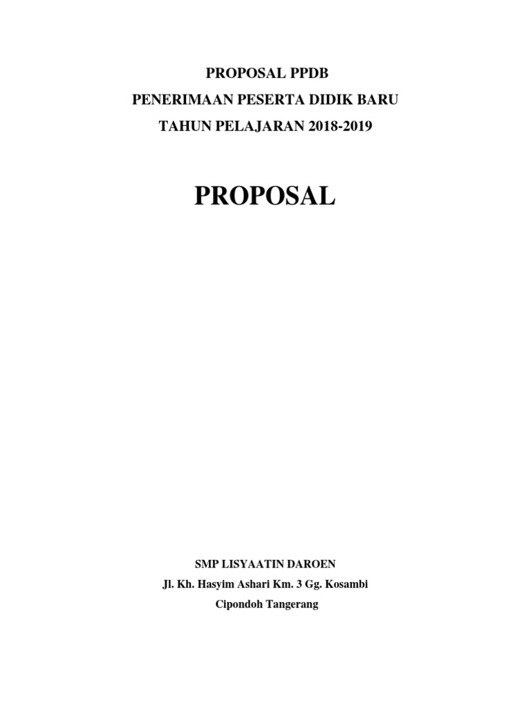 Proposal PPDB SMP 2018-2019 | PDF