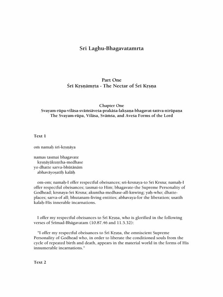 Rupa Goswami Sri Laghu Bhagavatamrta PDF | PDF | Vishnu | Krishna